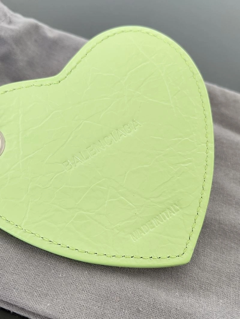Economical Balenciaga Sheepskin Heart Mirror Pendant Keychain