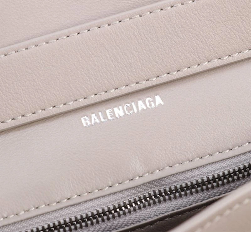 Official Balenciaga Signature Hourglass Mini Bag - Smooth Gray Cowhide