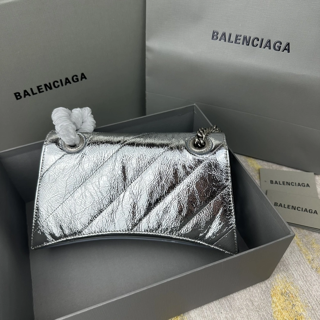 Precise copy Balenciaga Silver Crush Quilted Chain Bag - Stylish and Versatile