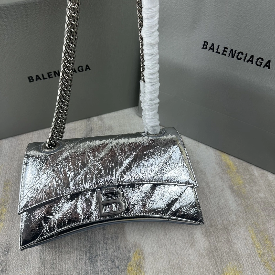 Precise copy Balenciaga Silver Crush Quilted Chain Bag - Stylish and Versatile