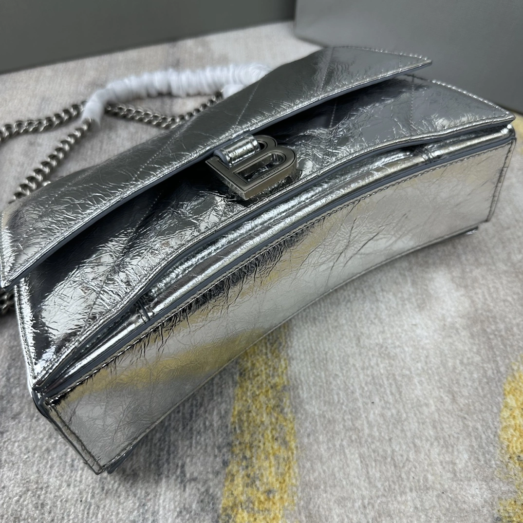 Precise copy Balenciaga Silver Crush Quilted Chain Bag - Stylish and Versatile