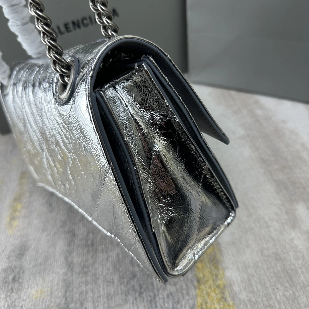 Precise copy Balenciaga Silver Crush Quilted Chain Bag - Stylish and Versatile