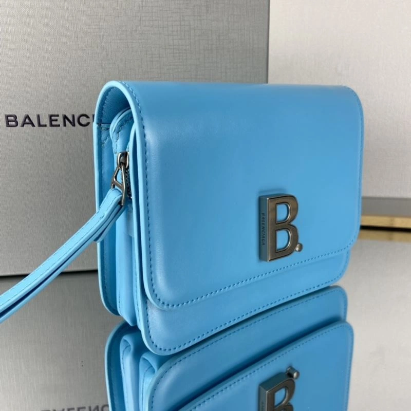 High fidelity Balenciaga Sky Blue Tofu Bag with Big B Hardware