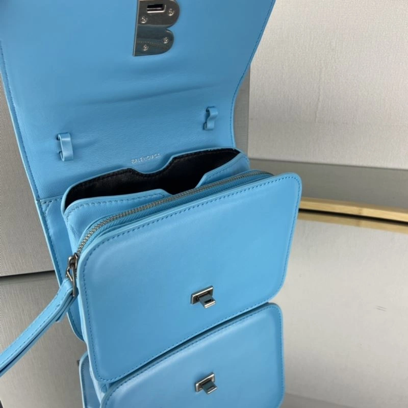 High fidelity Balenciaga Sky Blue Tofu Bag with Big B Hardware