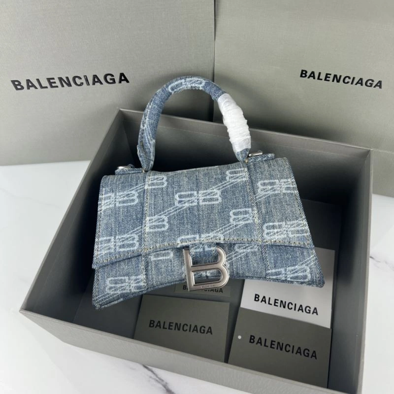 Balenciaga Small Denim Hourglass Bag - Unique Arc Design