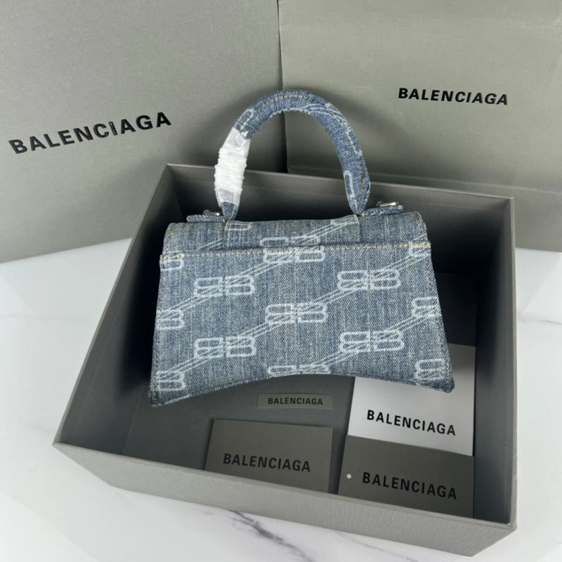Discounted Balenciaga Small Denim Hourglass Bag - Unique Arc Design