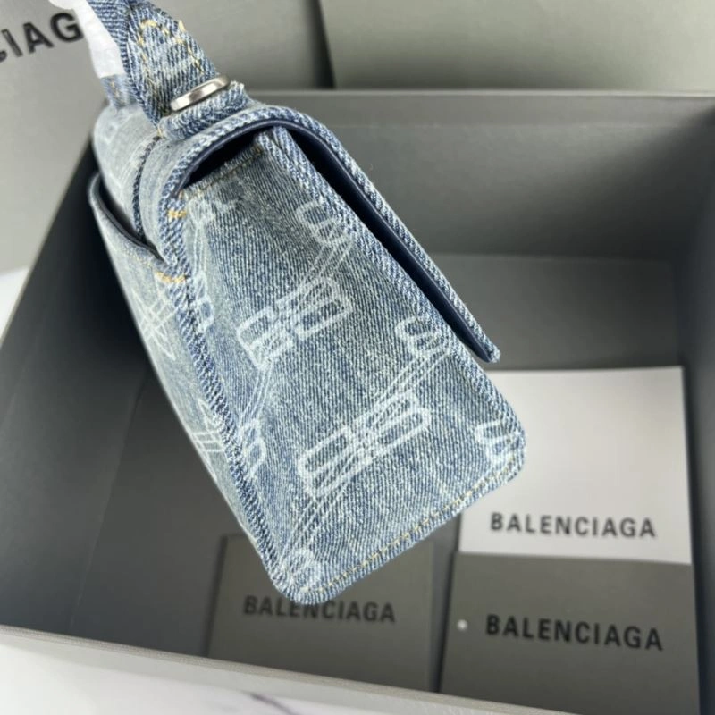 Discounted Balenciaga Small Denim Hourglass Bag - Unique Arc Design