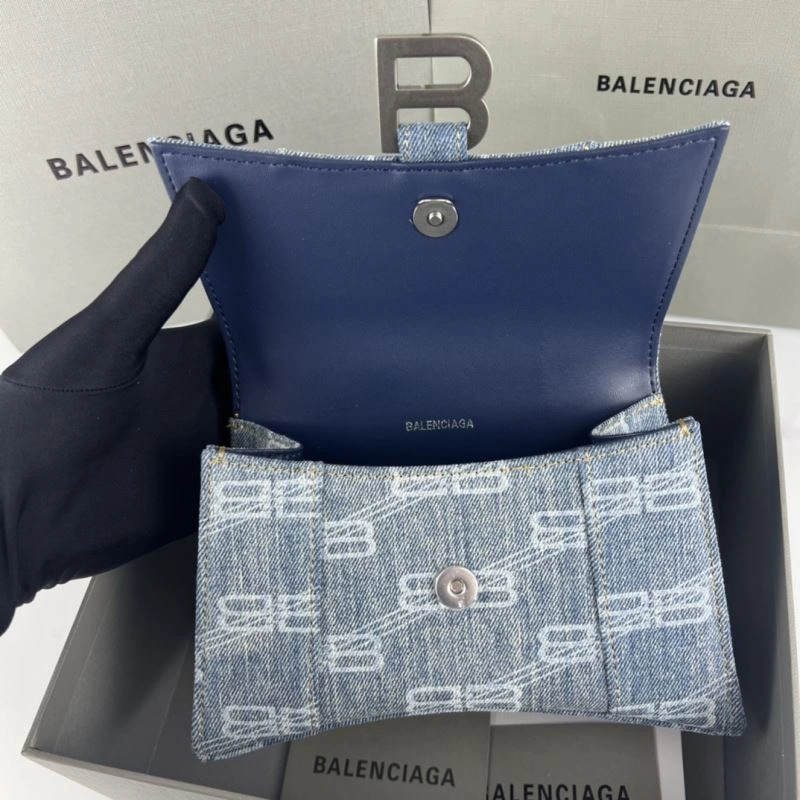 Discounted Balenciaga Small Denim Hourglass Bag - Unique Arc Design