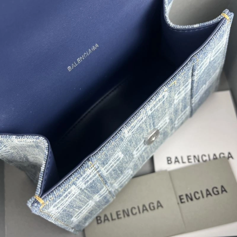 Discounted Balenciaga Small Denim Hourglass Bag - Unique Arc Design