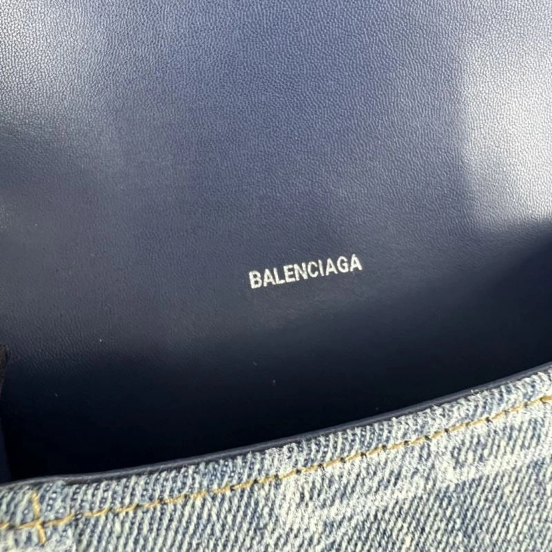 Discounted Balenciaga Small Denim Hourglass Bag - Unique Arc Design
