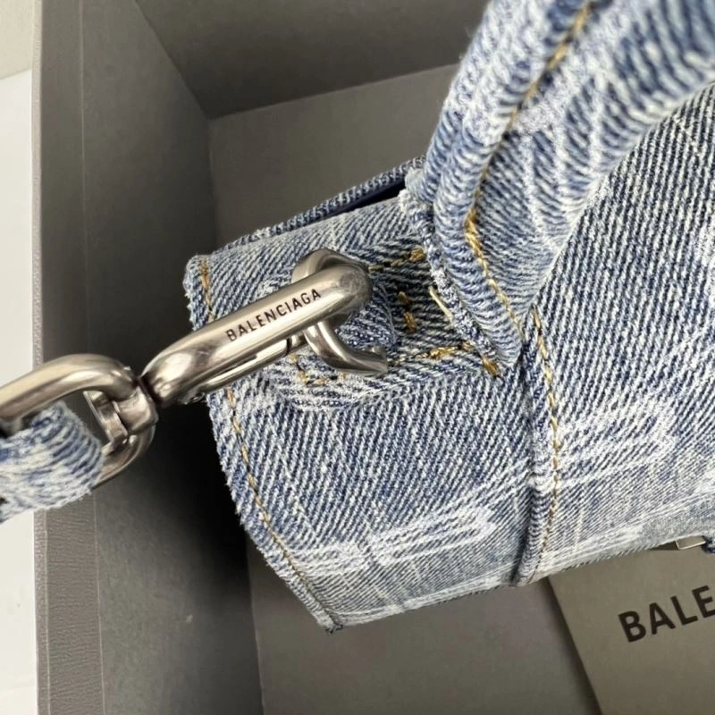Discounted Balenciaga Small Denim Hourglass Bag - Unique Arc Design
