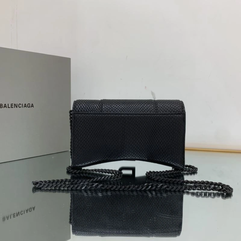 OEM Balenciaga Snake Pattern Hourglass Chain Bag - Iconic Black Buckle