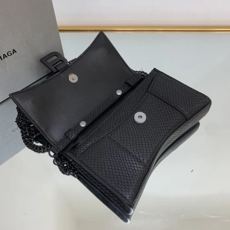 OEM Balenciaga Snake Pattern Hourglass Chain Bag - Iconic Black Buckle