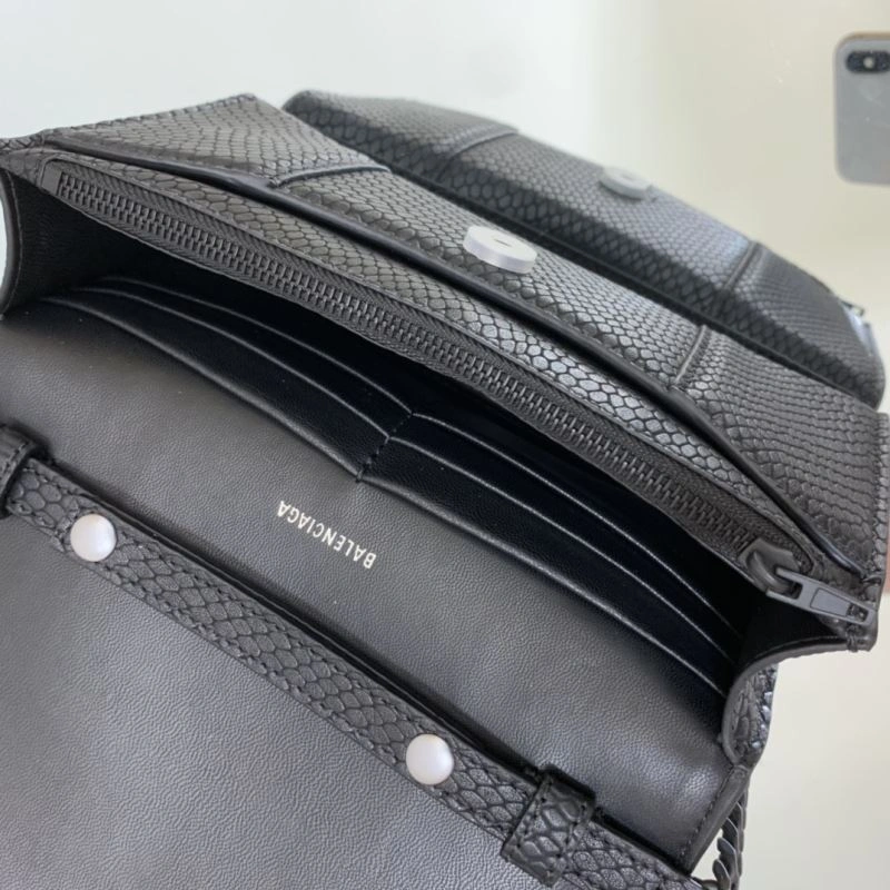 OEM Balenciaga Snake Pattern Hourglass Chain Bag - Iconic Black Buckle