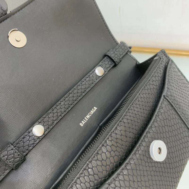 OEM Balenciaga Snake Pattern Hourglass Chain Bag - Iconic Black Buckle