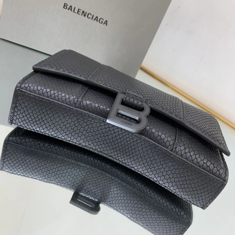 OEM Balenciaga Snake Pattern Hourglass Chain Bag - Iconic Black Buckle