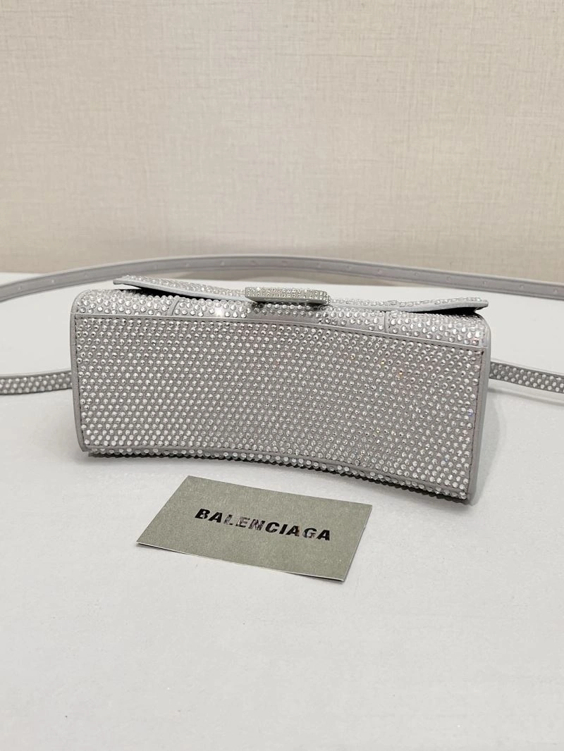 Exact replica Balenciaga Sparkling Diamond-Encrusted Hourglass Handbag