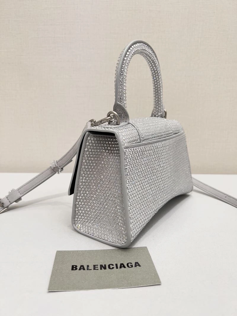 Exact replica Balenciaga Sparkling Diamond-Encrusted Hourglass Handbag