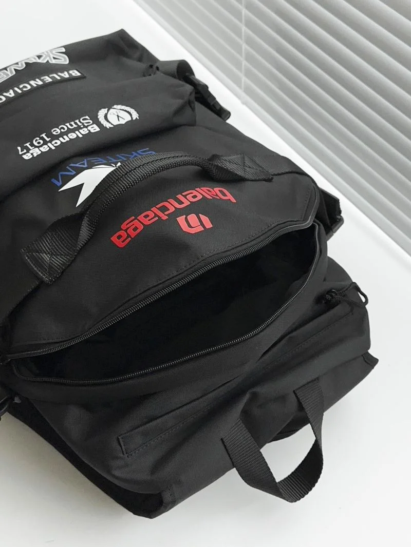 Official Balenciaga Sponsor Black Nylon Art Print Backpack
