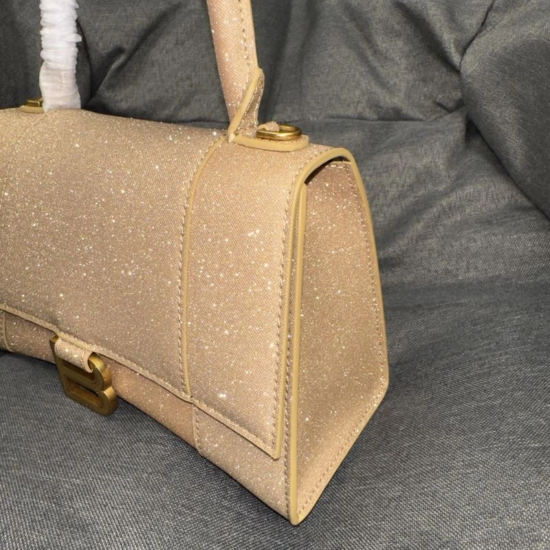 Top mirror Balenciaga Starry Gold Hourglass Bag - Chic Semi-Moon Design