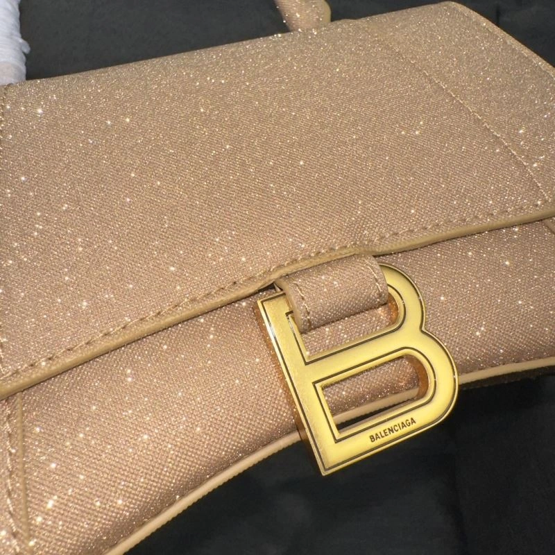 Top mirror Balenciaga Starry Gold Hourglass Bag - Chic Semi-Moon Design