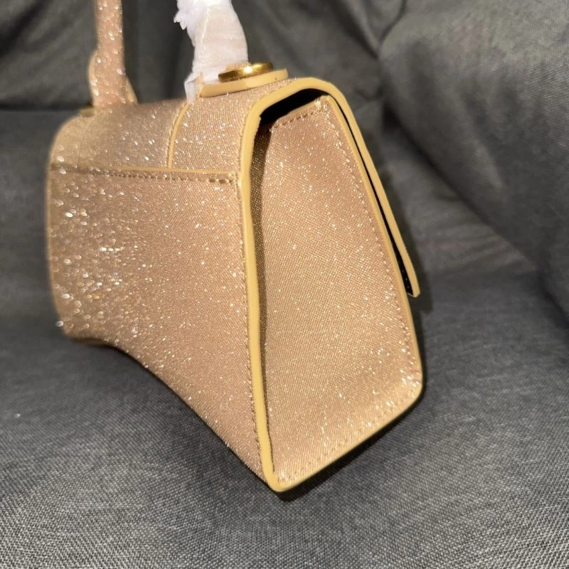 Authentic Balenciaga Starry Gold XS Shiny Hourglass Bag - Trendy Chic