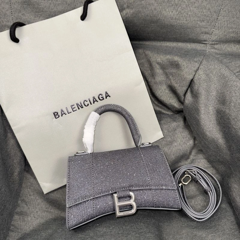 Balenciaga Starry Gray Mini Hourglass Bag with Metallic Detail