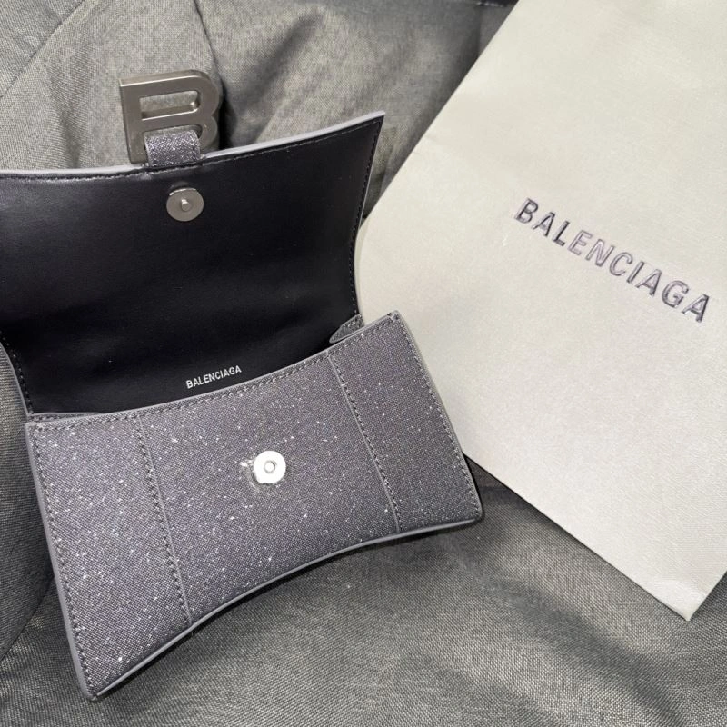 Discounted Balenciaga Starry Gray Mini Hourglass Bag with Metallic Detail