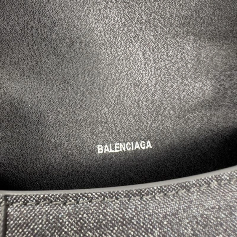 Discounted Balenciaga Starry Gray Mini Hourglass Bag with Metallic Detail