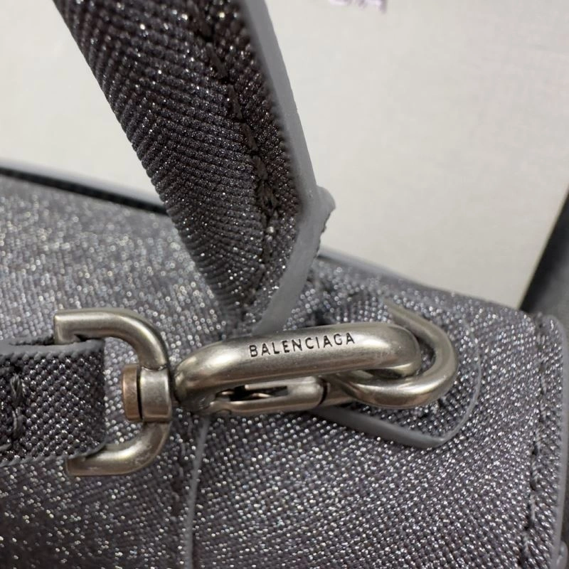 Discounted Balenciaga Starry Gray Mini Hourglass Bag with Metallic Detail