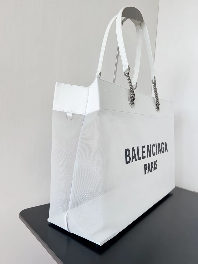 Perfect replica Balenciaga Summer Runway Mesh Tote Bag with Leather-Chain Strap