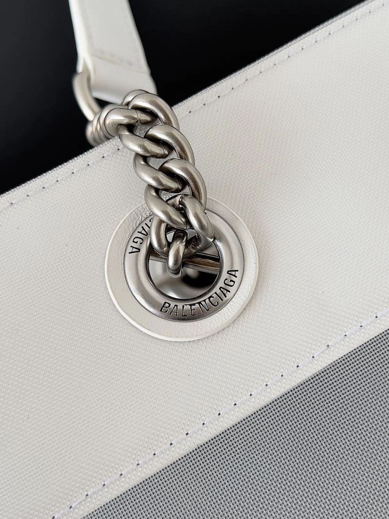 Perfect replica Balenciaga Summer Runway Mesh Tote Bag with Leather-Chain Strap