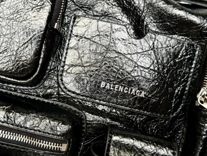 Original Balenciaga Superbusy Vintage Lambskin Motorcycle Tote Bag