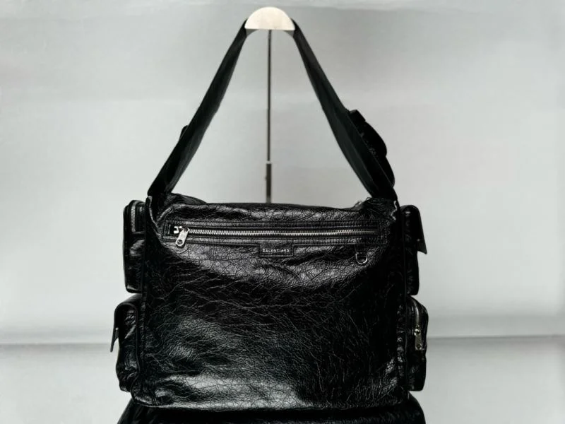 Original Balenciaga Superbusy Vintage Lambskin Motorcycle Tote Bag