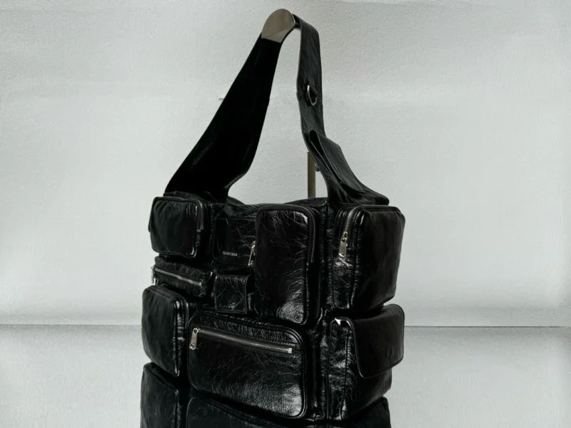 Original Balenciaga Superbusy Vintage Lambskin Motorcycle Tote Bag