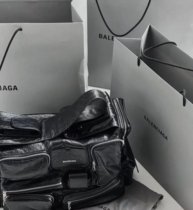 Original Balenciaga Superbusy Vintage Lambskin Motorcycle Tote Bag