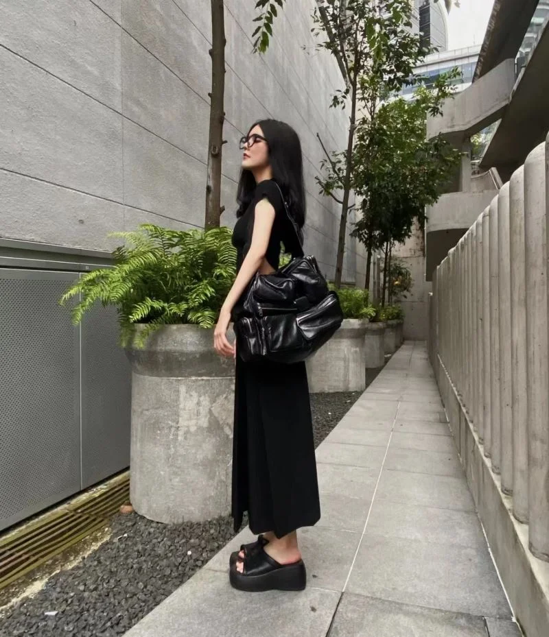 Original Balenciaga Superbusy Vintage Lambskin Motorcycle Tote Bag