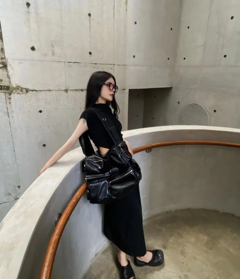 Original Balenciaga Superbusy Vintage Lambskin Motorcycle Tote Bag
