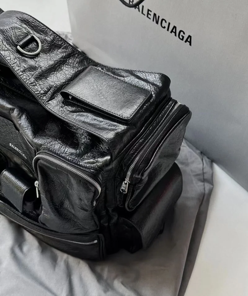 Original Balenciaga Superbusy Vintage Lambskin Motorcycle Tote Bag