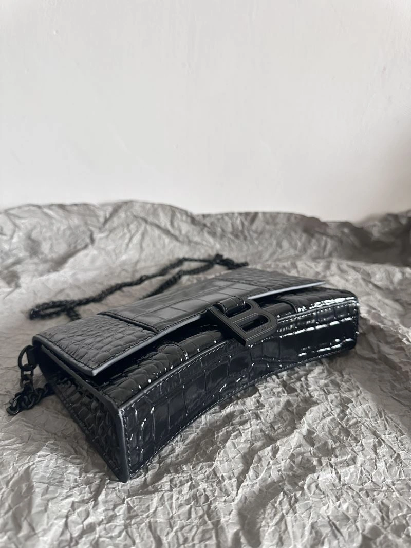 High fidelity Balenciaga Timeless Elegance Hourglass Chain Bag WOC with Croc Detail