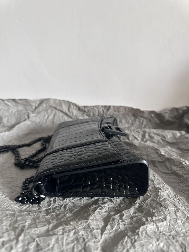 High fidelity Balenciaga Timeless Elegance Hourglass Chain Bag WOC with Croc Detail