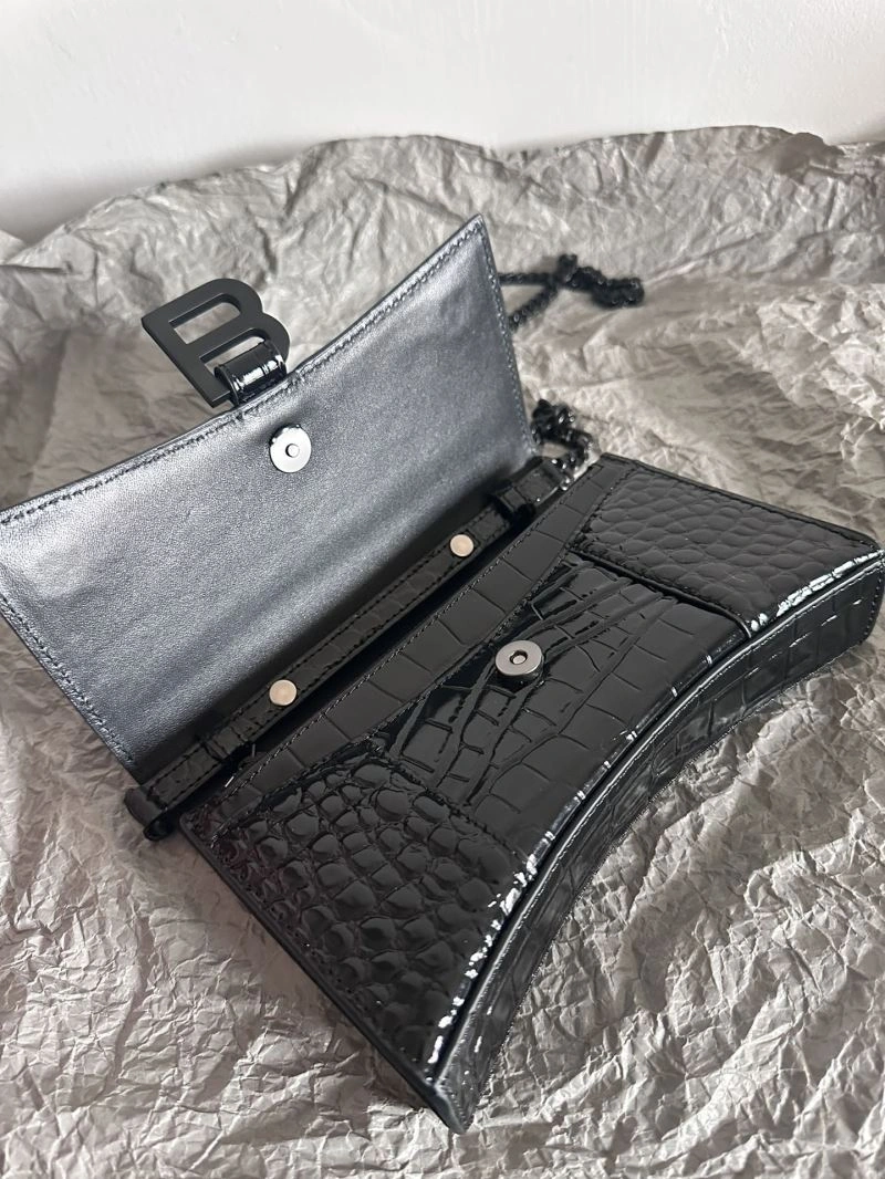 High fidelity Balenciaga Timeless Elegance Hourglass Chain Bag WOC with Croc Detail