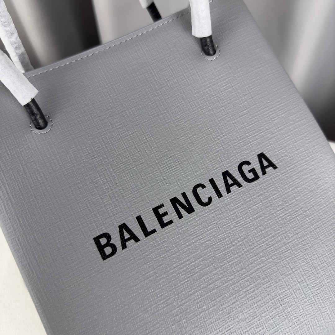 1:1 copy Balenciaga Toothpick Calfskin Square Shopping Bag with Nappa Handles