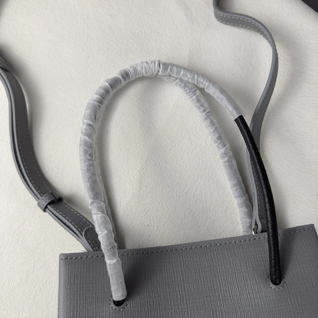 1:1 copy Balenciaga Toothpick Calfskin Square Shopping Bag with Nappa Handles