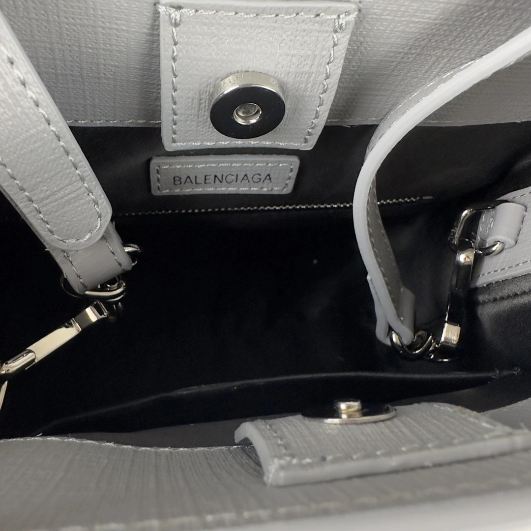1:1 copy Balenciaga Toothpick Calfskin Square Shopping Bag with Nappa Handles