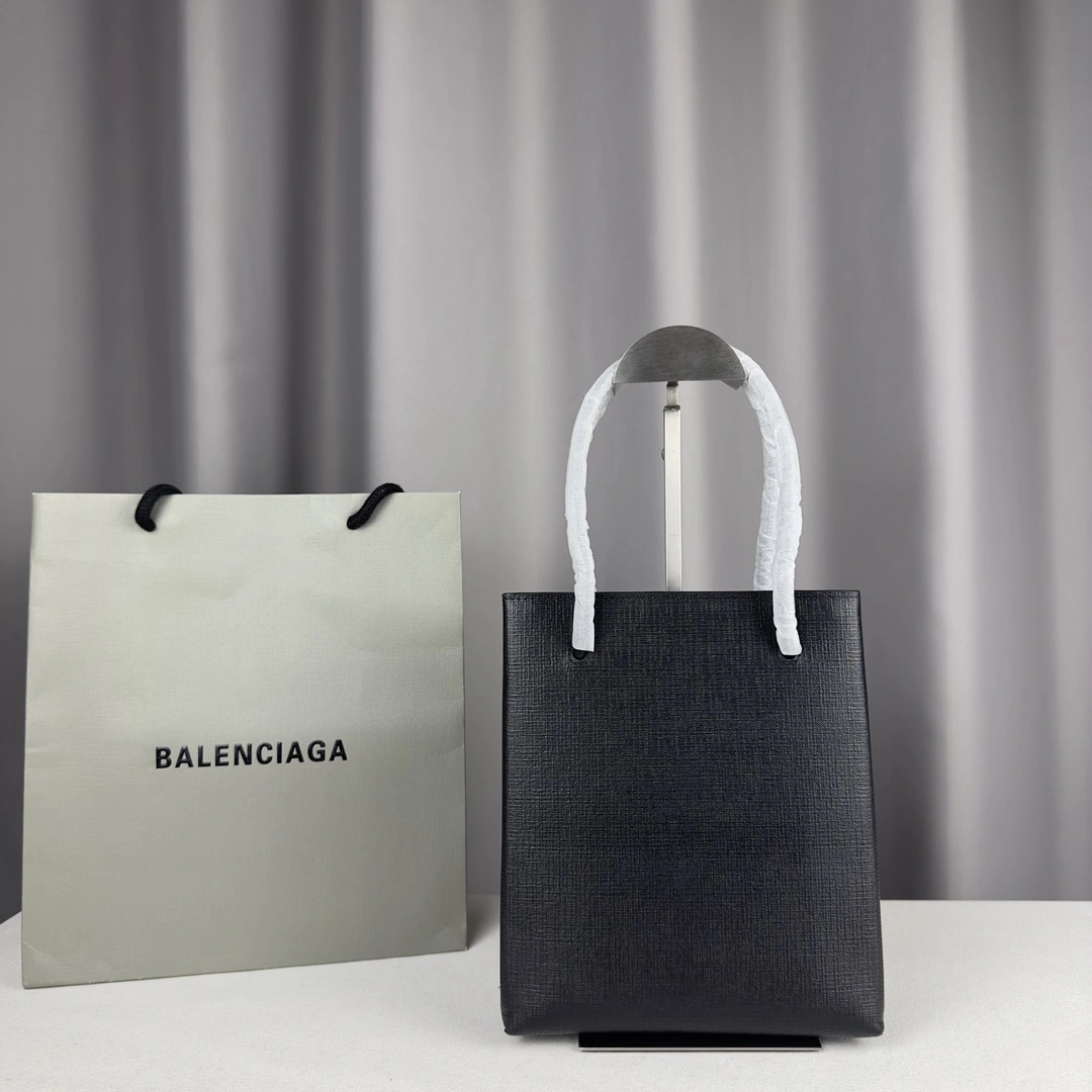 Authentic Balenciaga Toothpick-Pattern Calfskin Square Shopping Bag
