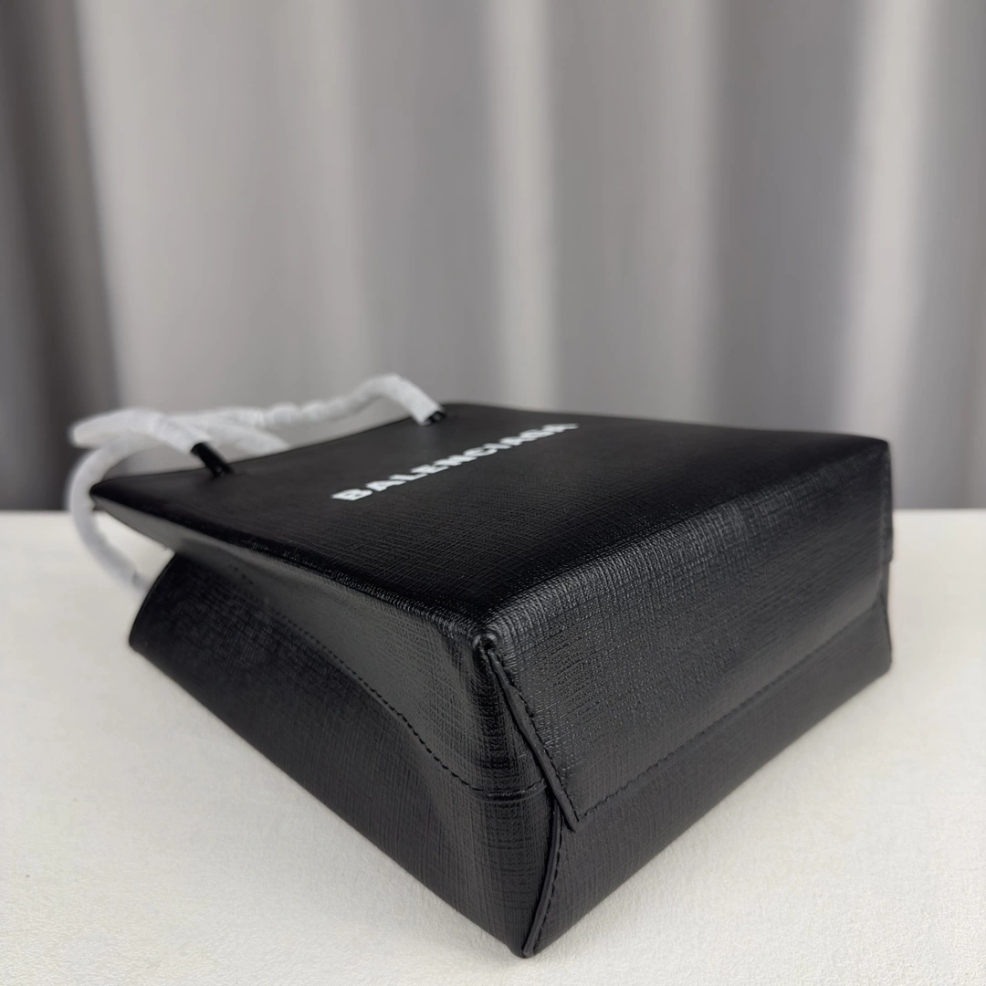 Authentic Balenciaga Toothpick-Pattern Calfskin Square Shopping Bag