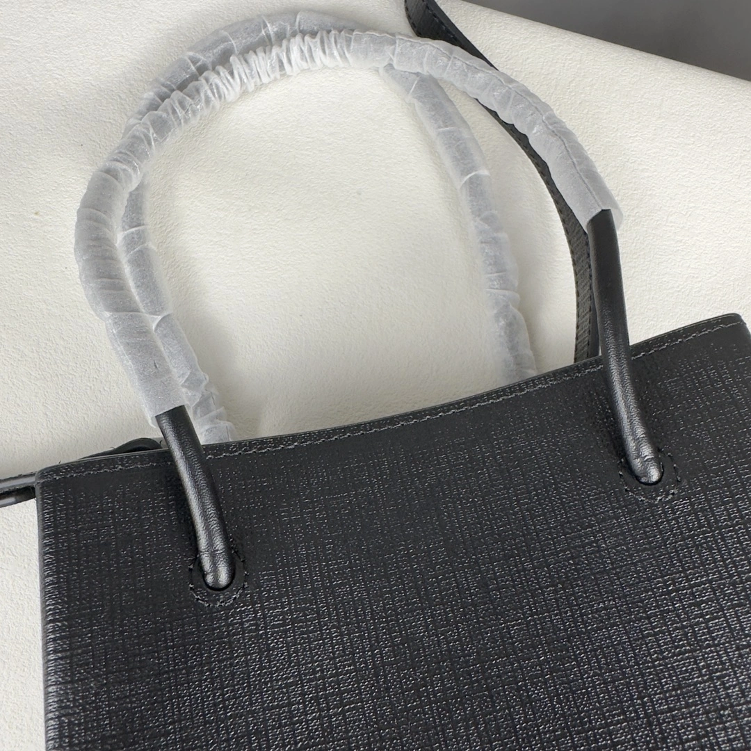 Authentic Balenciaga Toothpick-Pattern Calfskin Square Shopping Bag
