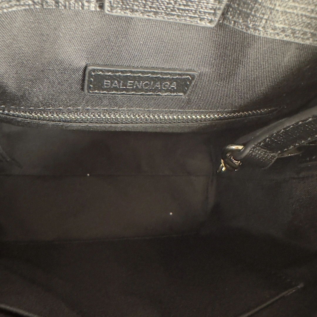 Authentic Balenciaga Toothpick-Pattern Calfskin Square Shopping Bag