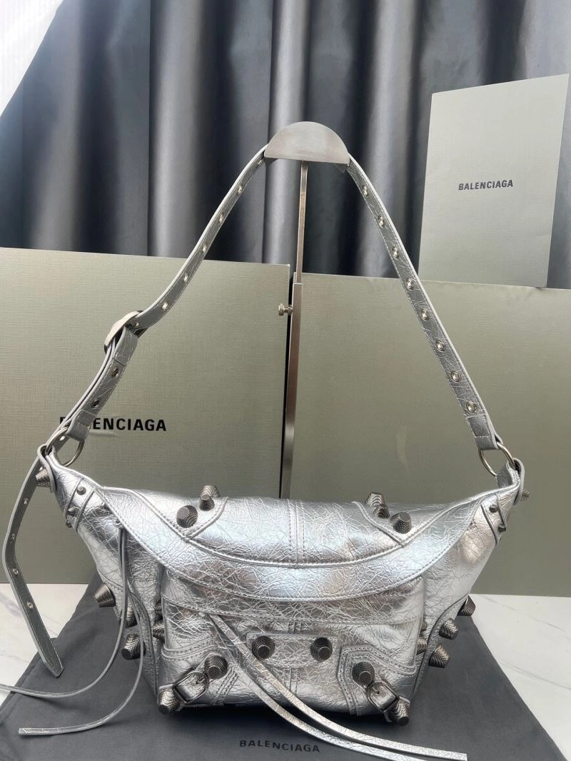 Genuine Balenciaga Trendy Unisex Motorcycle Folding Waist Bag - Street Style